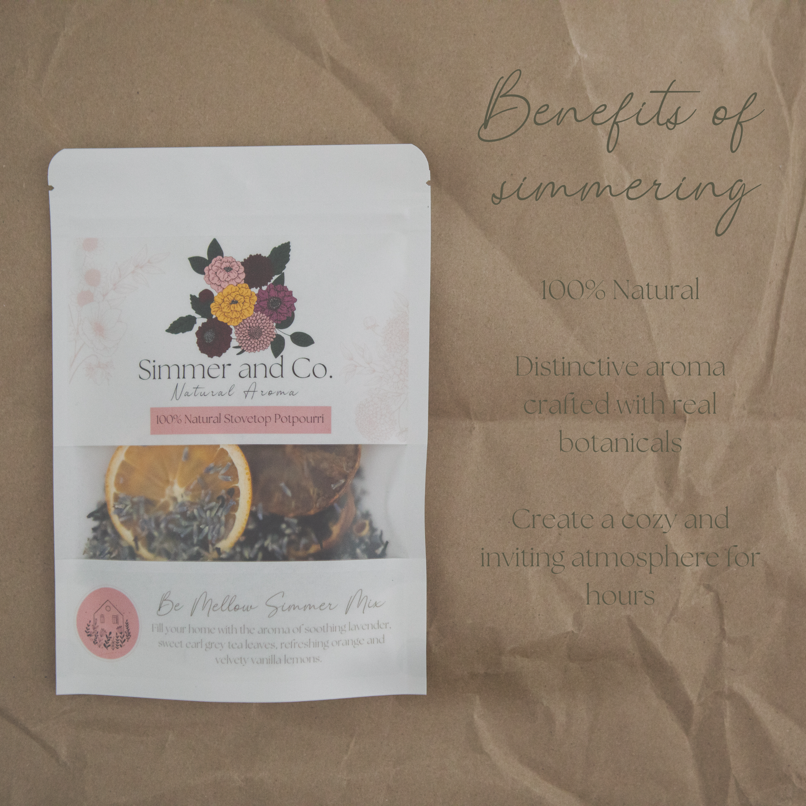 Be Mellow Simmer Pot Mix | All-Natural Home Fragrance with Bergamot ...